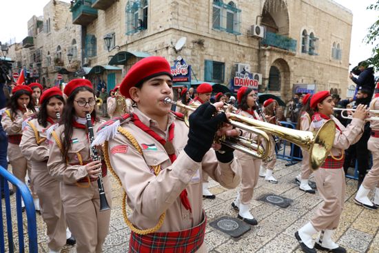 Palestinian Scouts March During Ceremony Church Editorial Stock Photo ...