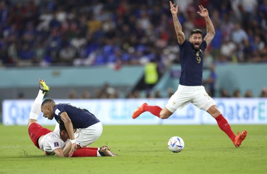 Kylian Mbappe C France Falls During Editorial Stock Photo - Stock Image ...