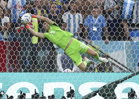 Emiliano Martinez Goalkeeper Argentina Saves Ball Editorial Stock Photo ...