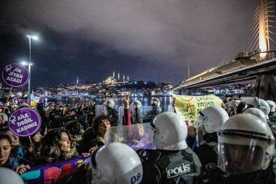 Riot Police Surround Demonstrators Holding Banner Editorial Stock Photo ...