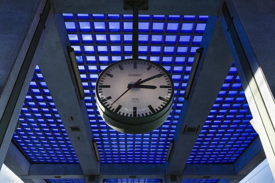 Clock On Platform Sbahn Roof Made Editorial Stock Photo - Stock Image ...