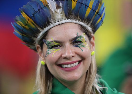 Brazil Fan Fancy Dress Stadium 974 Editorial Stock Photo - Stock Image ...