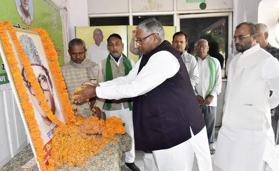 Rjd Leader Uday Narayan Choudhary Pays Editorial Stock Photo - Stock ...