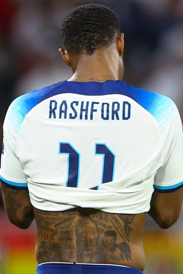 Tattoo Detail On Back Marcus Rashford Editorial Stock Photo - Stock ...