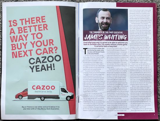 Cazoo Advert Match Day Programme Editorial Stock Photo - Stock Image ...