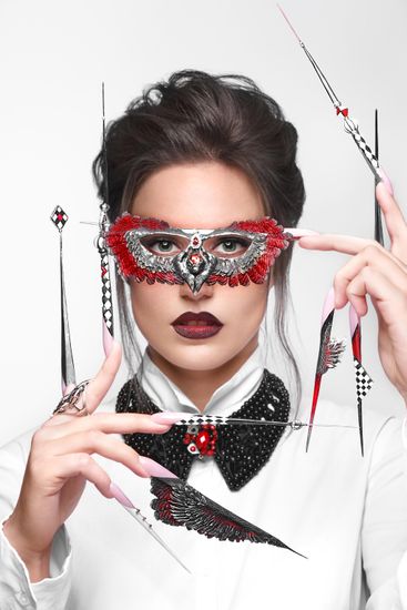 Portrait Beautiful Woman Art Makeup Glamorous Editorial Stock Photo ...
