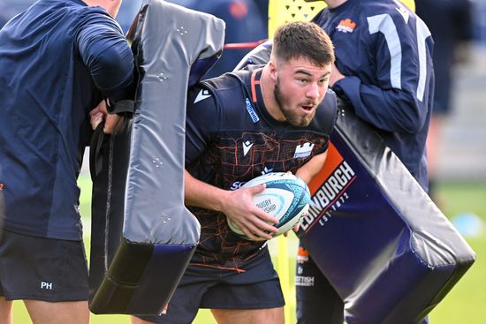 Edinburghs Harri Morris During Training Visual Editorial Stock Photo ...