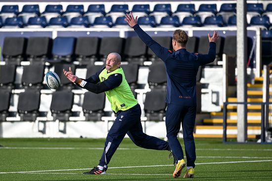 Edinburghs Ben Muncaster Passes Ball During Editorial Stock Photo ...