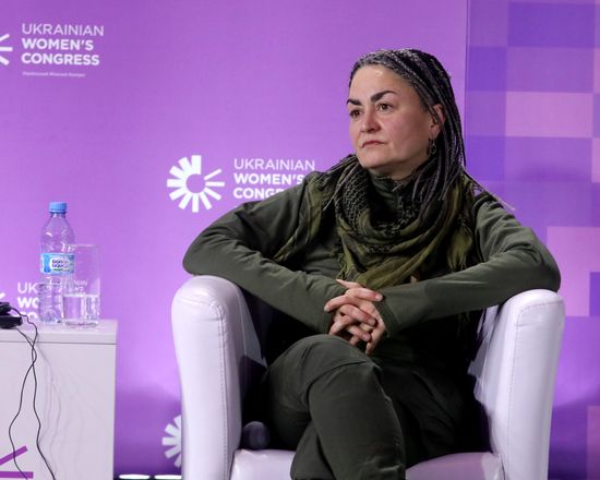 Servicewoman Lesia Hanzha Attends Women Peace Editorial Stock Photo ...