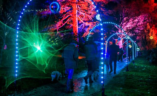 Christmas Light Display Hever Castle Kent Editorial Stock Photo - Stock ...
