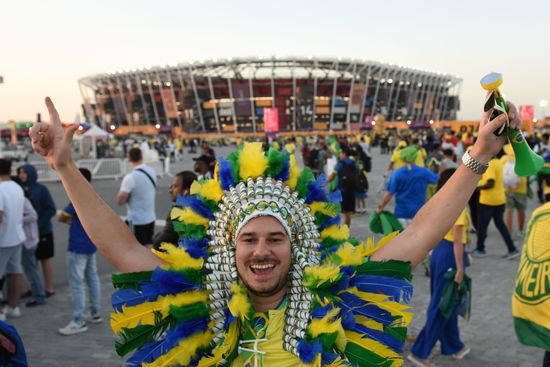 Brazilian Fans Movement On Arrival Stadium Editorial Stock Photo ...