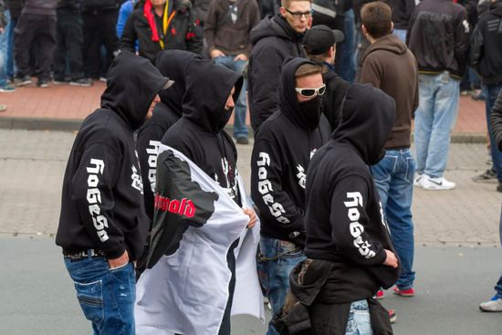 Demonstration Hooligans Rightwing Groups Under Slogan Editorial Stock ...