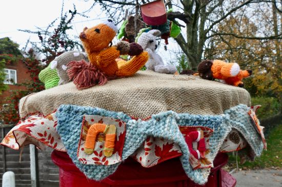 Nature Post Box Topper Complete Knitted Editorial Stock Photo - Stock ...