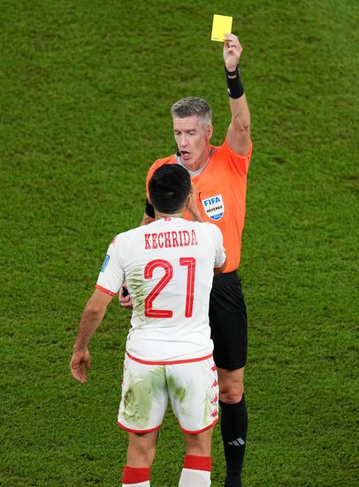 Referee Matthew Conger Shows Yellow Card Editorial Stock Photo - Stock ...