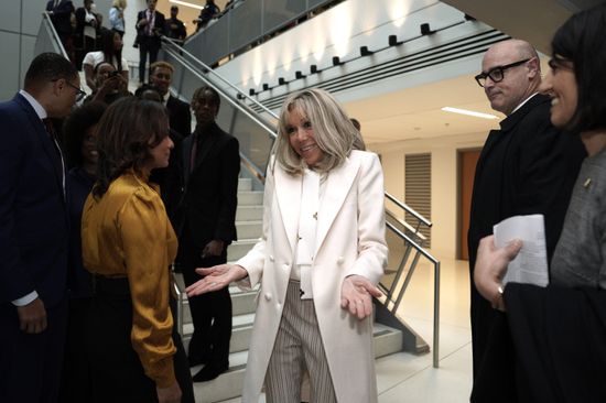 French First Lady Brigitte Macron Visits Editorial Stock Photo - Stock ...
