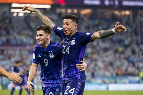 Julian Alvarez Enzo Fernandez Celebration During Editorial Stock Photo ...