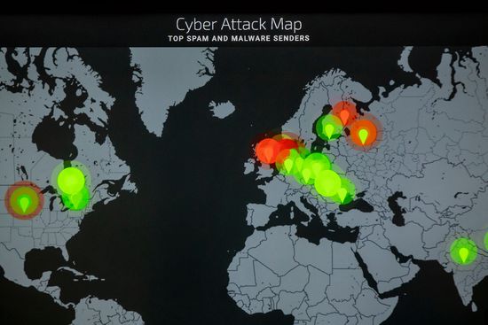 Illustration Picture Shows Cyber Attack Map Editorial Stock Photo ...