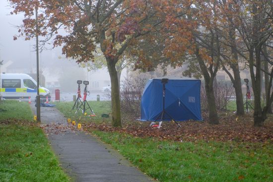 Police Forensic Tent Evidence Identification Markers Editorial Stock ...