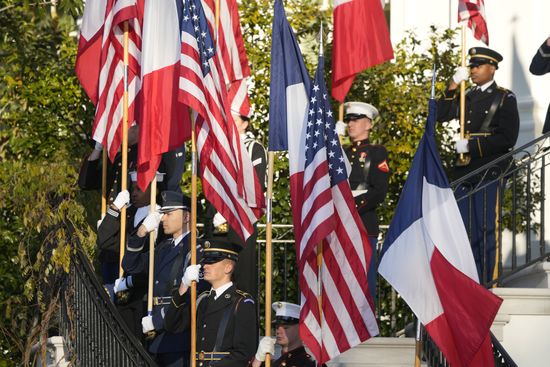 Us French Flags During State Arrival Editorial Stock Photo - Stock ...