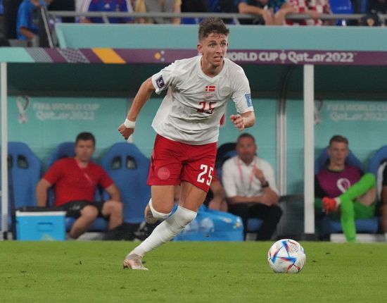 Doha Qatar 26112022 Denmarks Midfielder Jesper Editorial Stock Photo ...