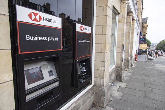 Closeup Atm Withdrawal Machines Hsbc Uk Editorial Stock Photo - Stock ...