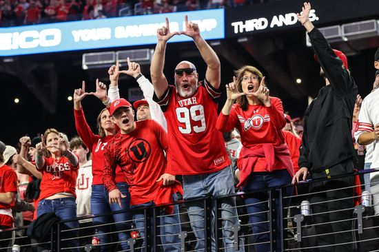 Utah Utes Fans Celebrate Touchdown During Editorial Stock Photo - Stock ...
