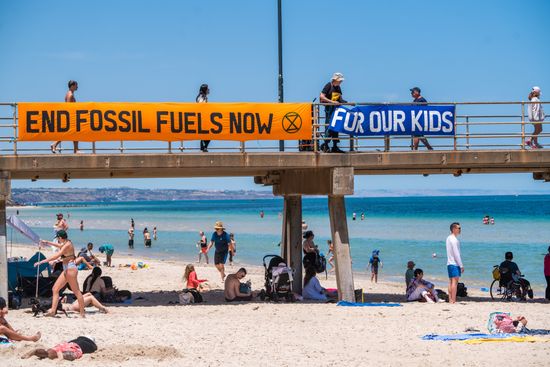 Climate Activists Extinction Rebellion Unfurl Banner Editorial Stock ...