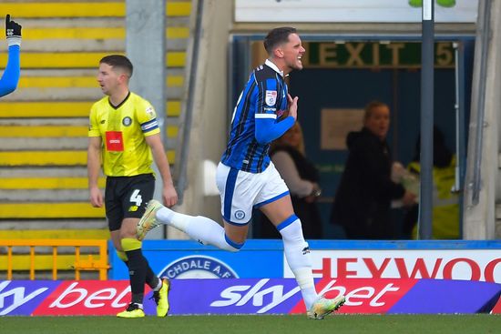 Rochdale Defender Sam Graham 15 Celebrates Editorial Stock Photo ...