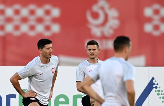 Poland Captain Robert Lewandowski L Teammates Editorial Stock Photo ...