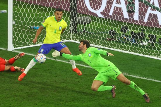 Goalkeeper Alisson Becker Brazil Makes Save Editorial Stock Photo ...