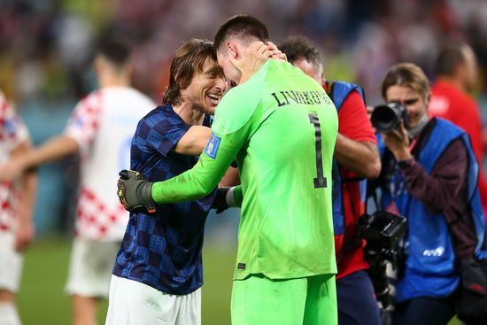 Luka Modric Croatia Celebrates Goalkeeper Dominik Editorial Stock Photo ...