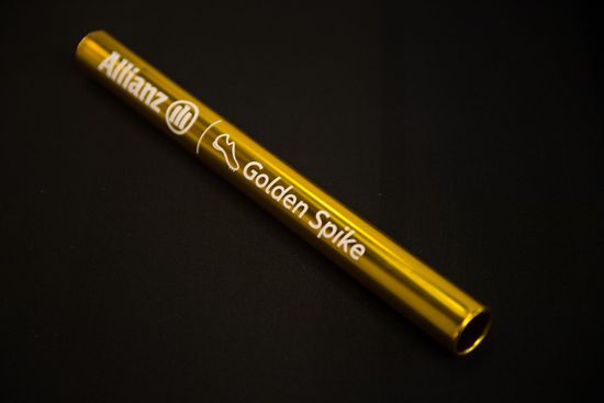 Golden Relay Stick Pictured Golden Spike Editorial Stock Photo - Stock ...