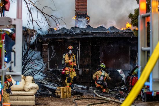 Firefighters Working On Structure Fire Two Editorial Stock Photo ...