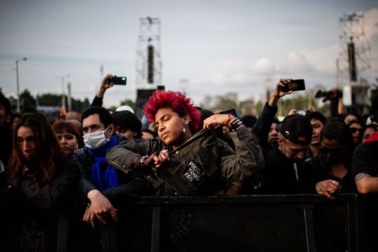 Concertgoer Enjoys Music Holds His Jacket Editorial Stock Photo - Stock ...