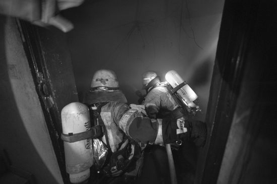 Fire Brigade During Firefighting During Cellar Editorial Stock Photo ...