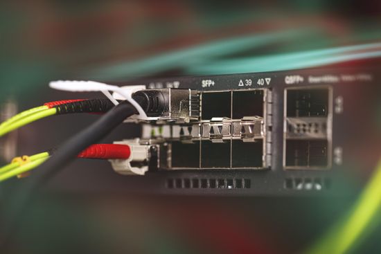 Fibre Optic Cables Plug Into Fibre Editorial Stock Photo - Stock Image ...