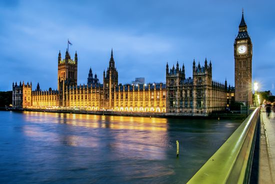 Thames Embankment Houses Parliament Clock Tower Editorial Stock Photo ...