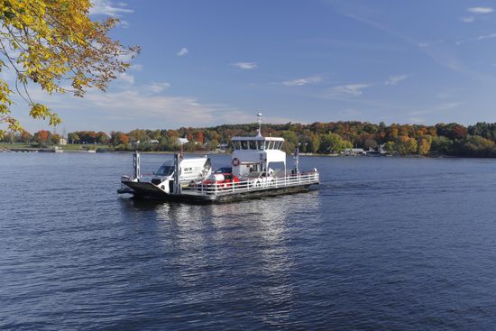 Small Ferry Boat Crossing Ottawa River Editorial Stock Photo - Stock ...