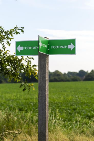 Footpath Sign Direction Arrows Three Directions Editorial Stock Photo ...