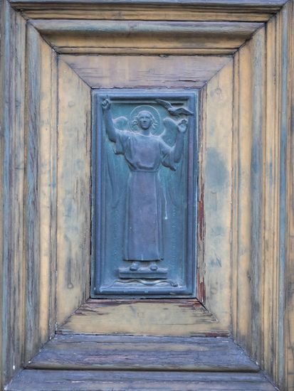Depiction Angel Entrance Gate Church Santa Editorial Stock Photo ...