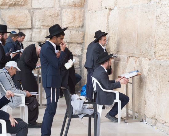 Hasidic Jewish Men Prayer Western Wall Editorial Stock Photo - Stock ...