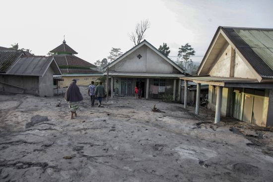 Villagers Inspect Houses Buried Volcanic Ash Editorial Stock Photo ...