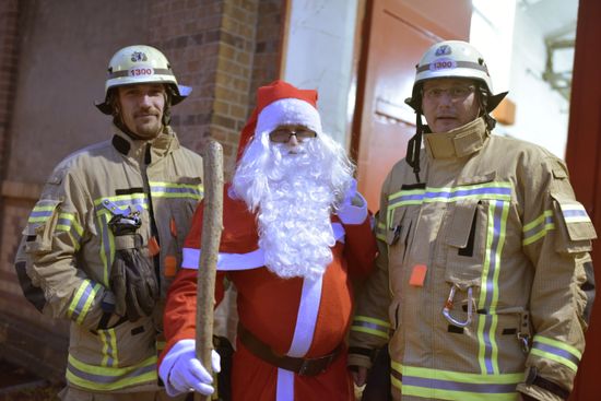 Santa Claus Visits Children Firefighters Fire Editorial Stock Photo ...
