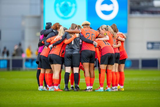 Brighton Hove Albion Players Huddle Before Editorial Stock Photo ...