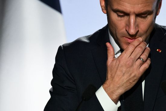 French President Emmanuel Macron Delivering Speech Editorial Stock ...