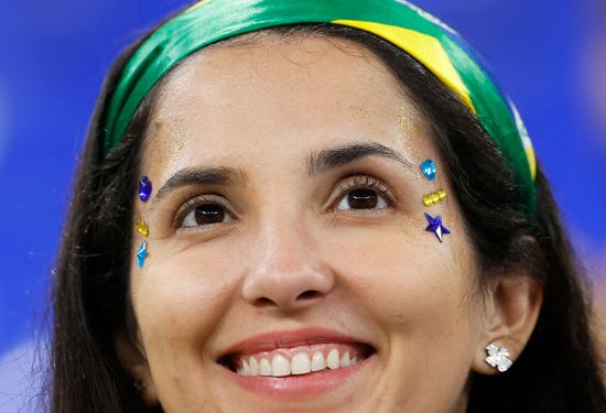Fan Brazil Smiles Prior Fifa World Editorial Stock Photo - Stock Image ...