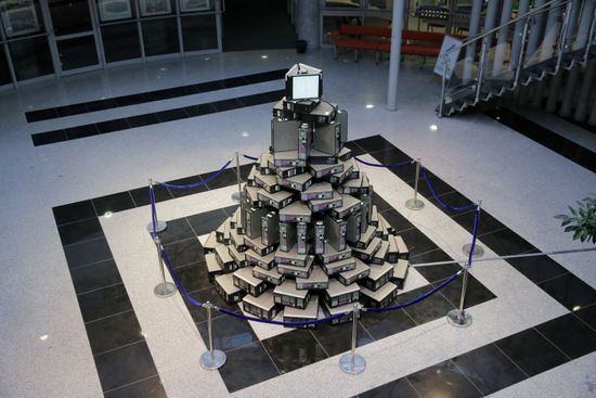 Zero Waste Christmas Tree Built By Editorial Stock Photo - Stock Image ...