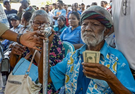 Elder Man Holds Cash Donation Government Editorial Stock Photo - Stock ...