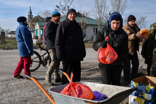 Local Residents Receive Food Mobile Humanitarian Editorial Stock Photo ...