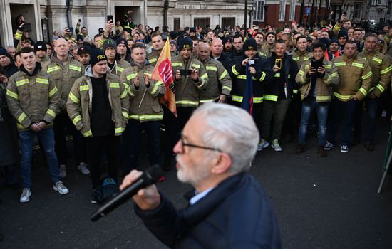 Firefighters Listen Speech By Former Labour Editorial Stock Photo ...